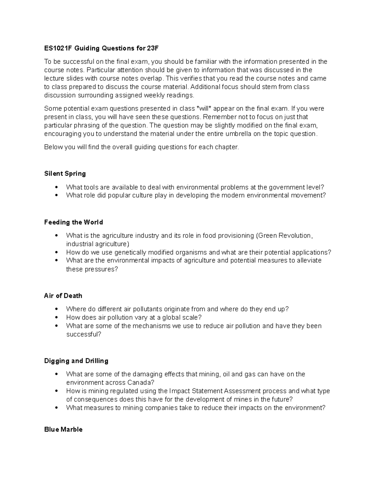 ES1021F+Guiding+Questions+for finals - ES1021F Guiding Questions for ...
