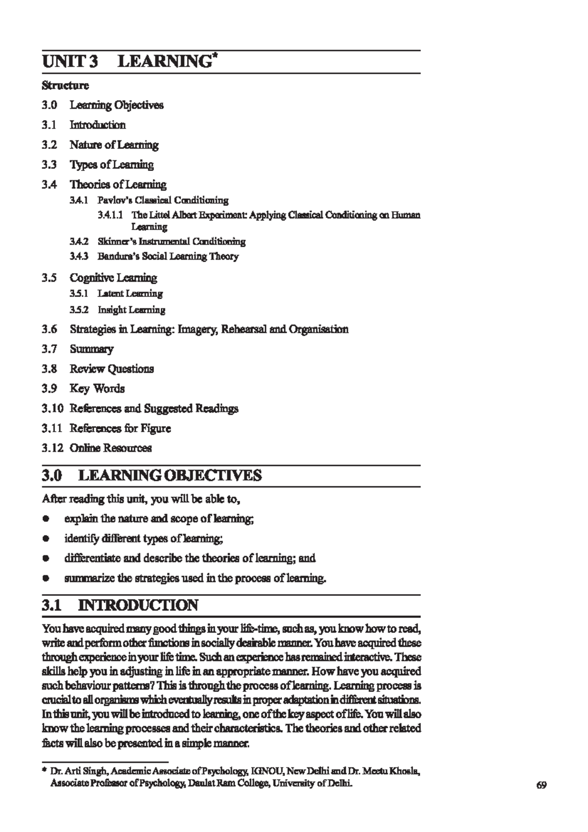 Block-2 - Unit 3 Learning - 3 NATURE OF LEARNING Learning is the key ...