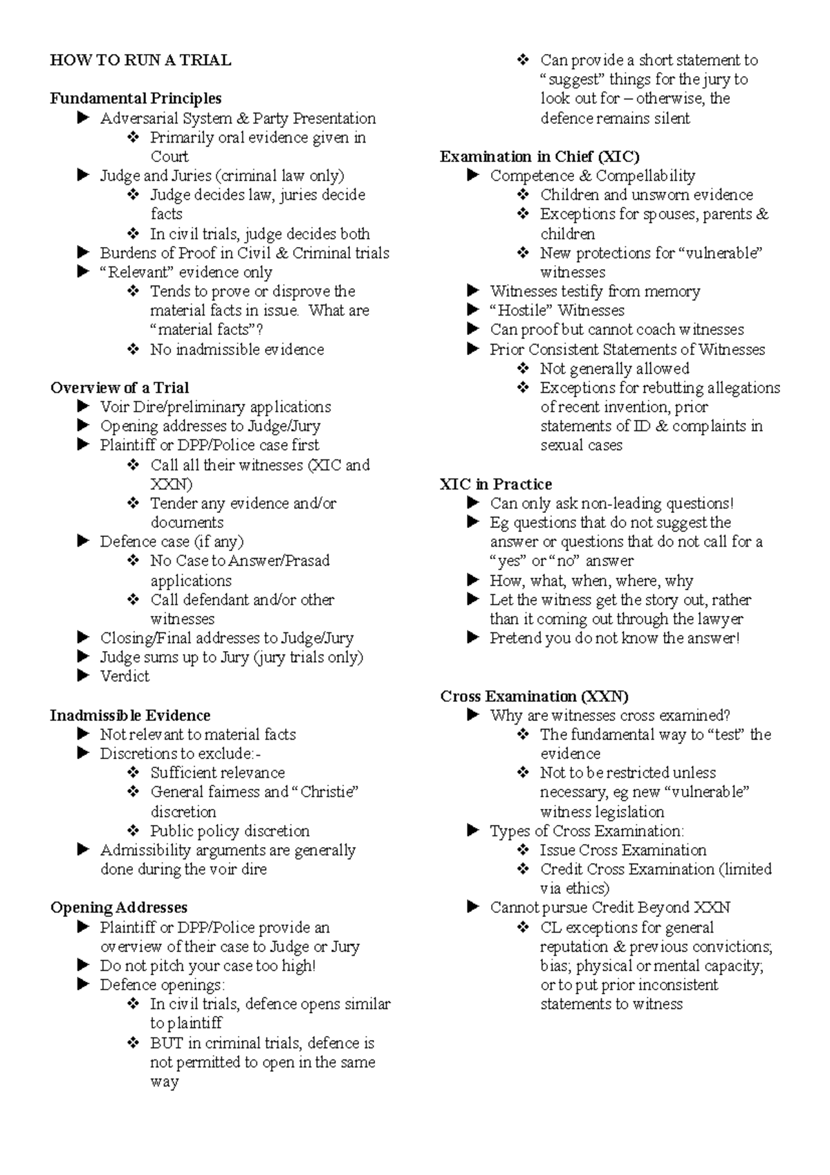 Lecture notes How to run a trial - HOW TO RUN A TRIAL Fundamental ...