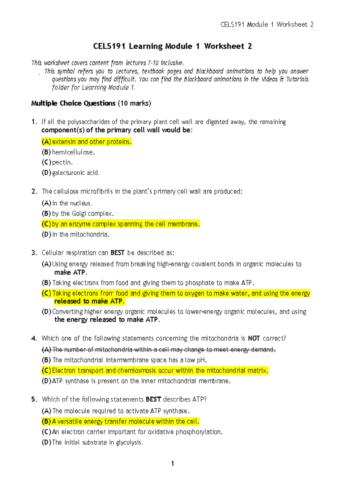 CELS Worksheet 2 - Physics - University of Otago - Studocu