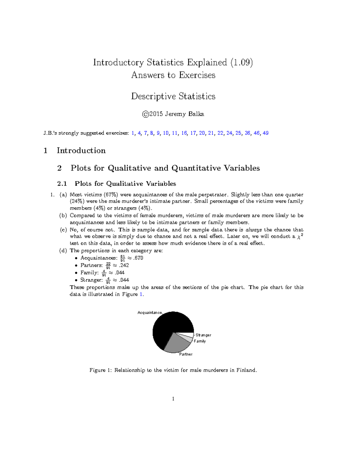 Unit2 Descriptive exercises answers - Introductory Statistics Explained (1) Answers to Exercises ...