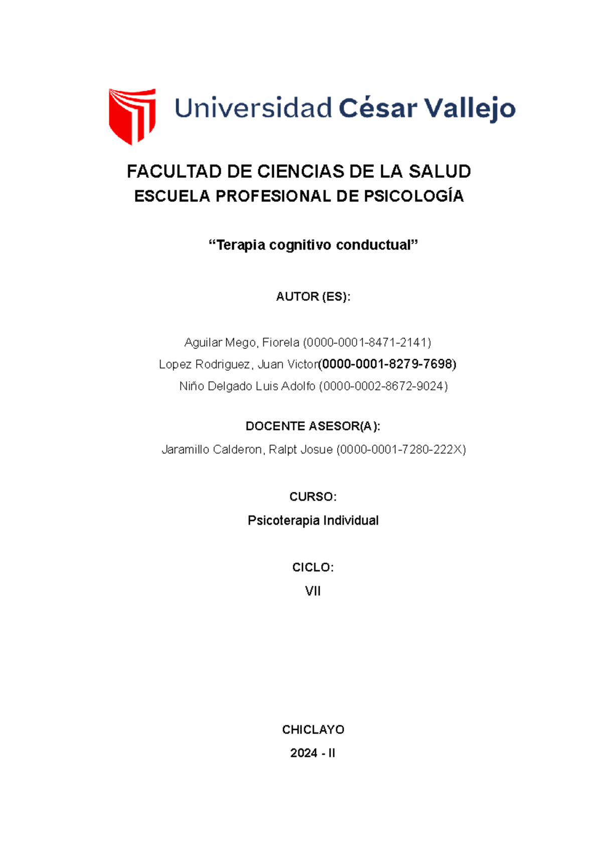 TCC - Opiniones. G3 - “Terapia cognitivo conductual” - FACULTAD DE ...