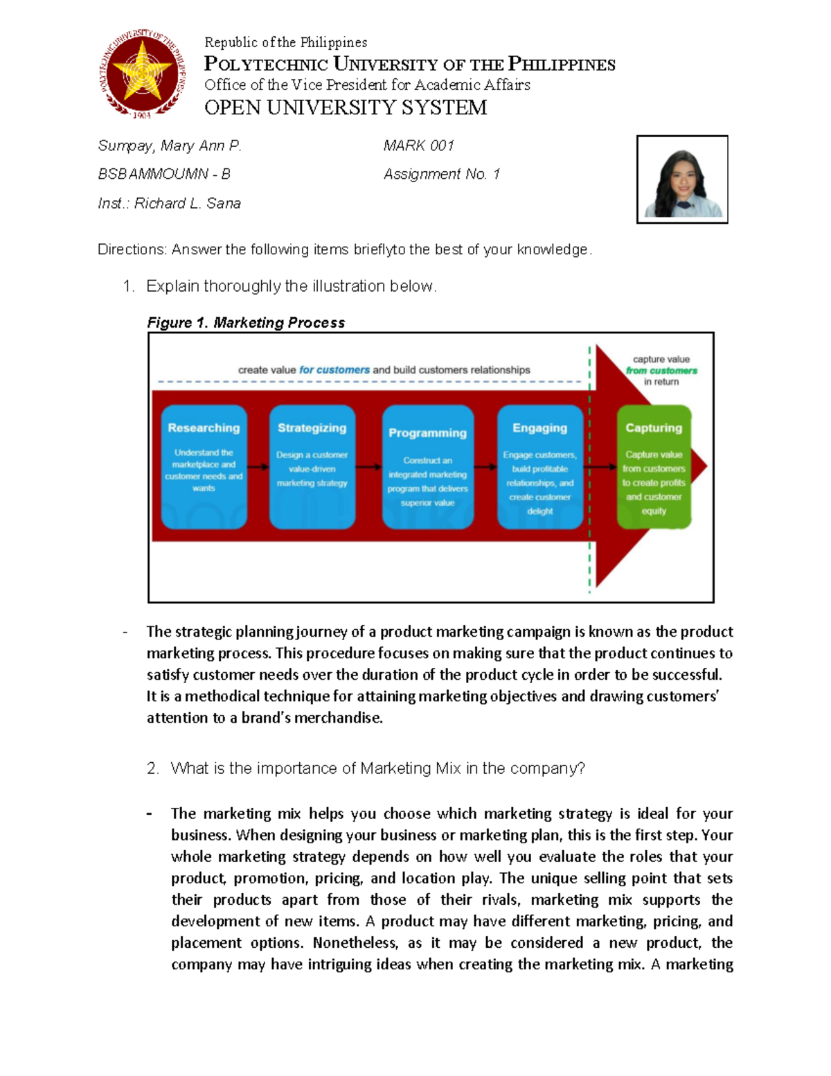 Mark 001 Assignment - Republic of the Philippines POLYTECHNIC ...