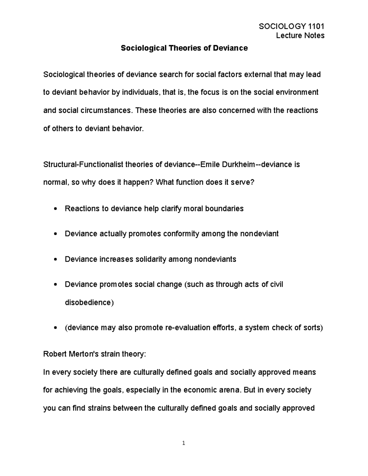 2021-SOCI-1101-Sociology-Lecture-Notes-Sociological Theories of ...