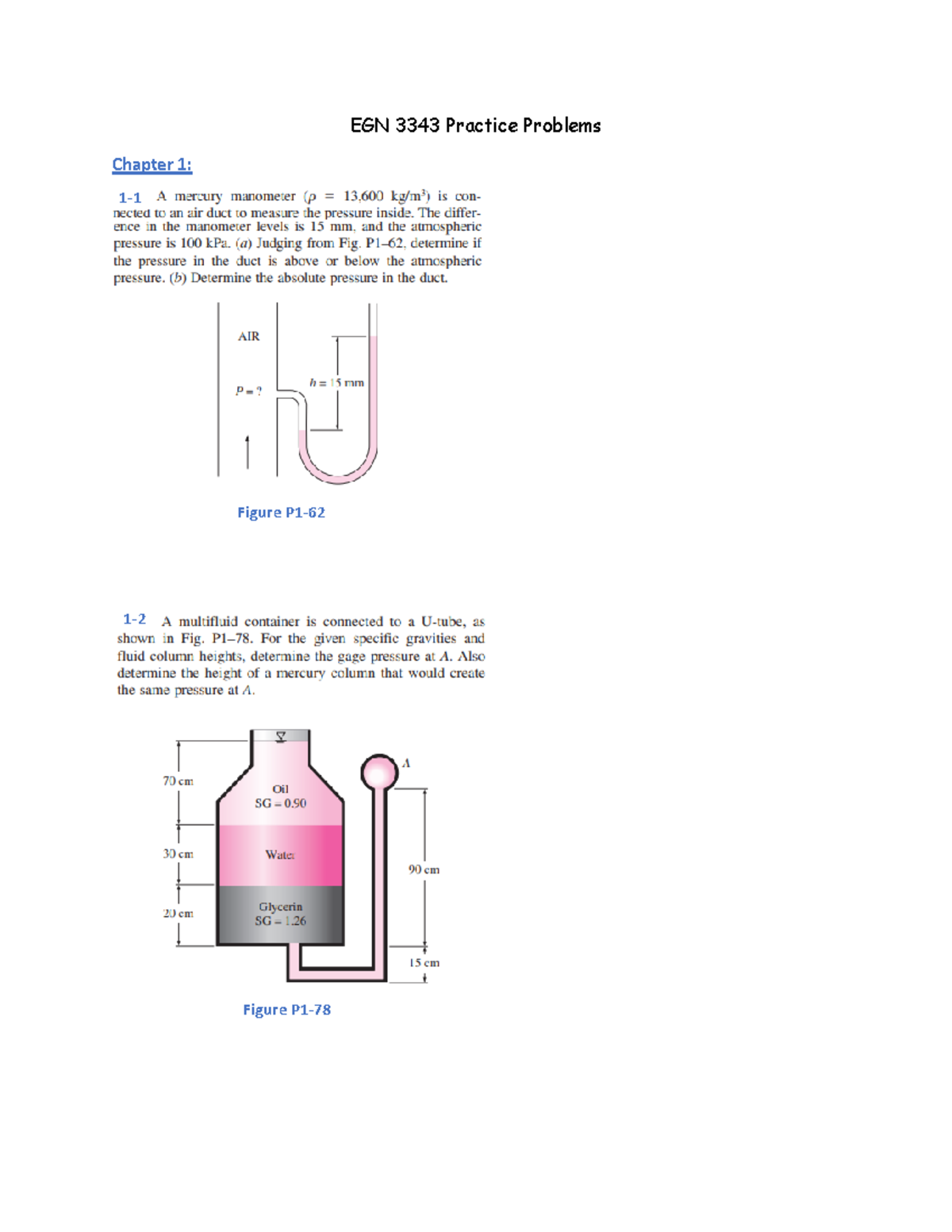 More problems Chapter 7 - EGN 3343 - EGN 3343 Practice Problems Chapter ...
