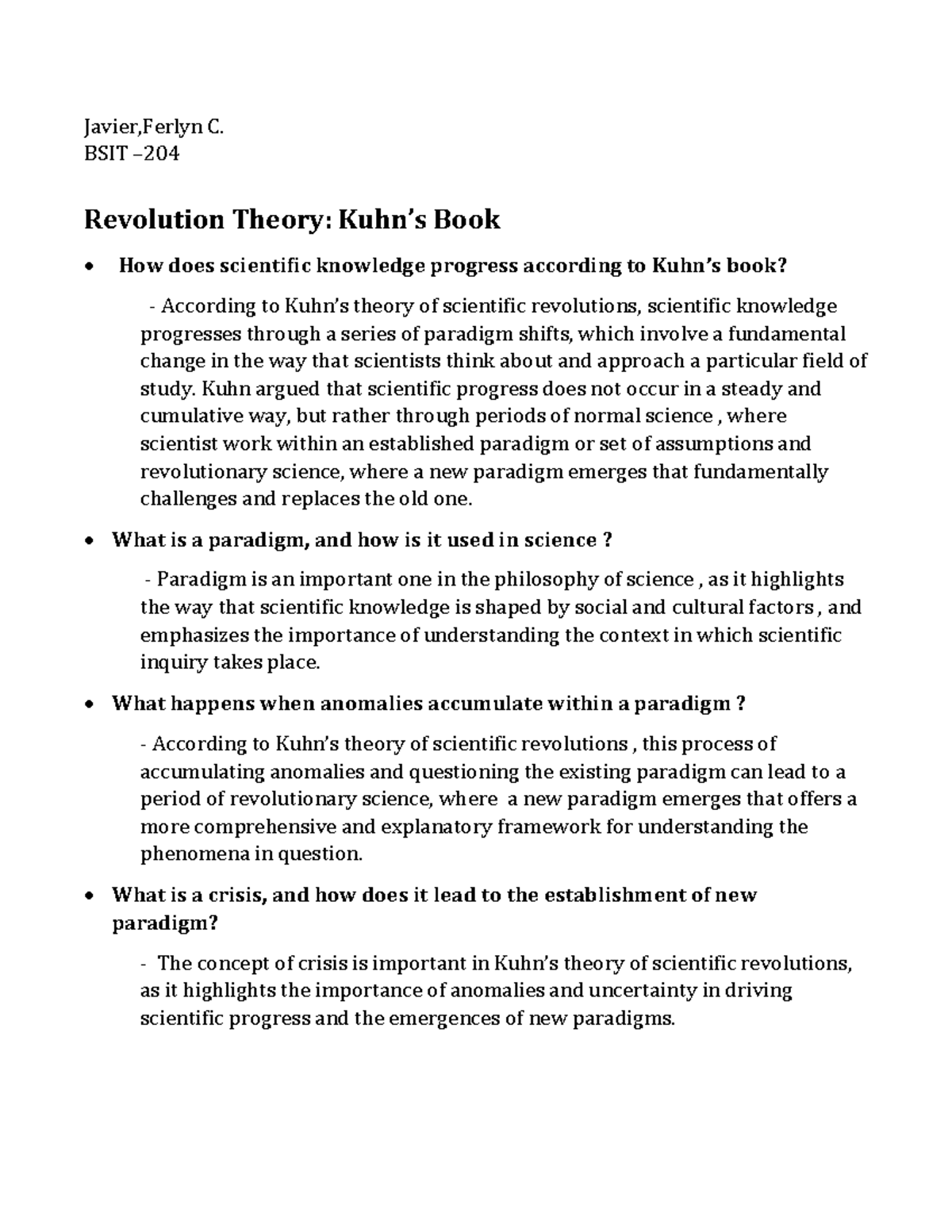 Homework STS - ewrewrewrewrewr - Javier,Ferlyn C. BSIT – 204 Revolution ...