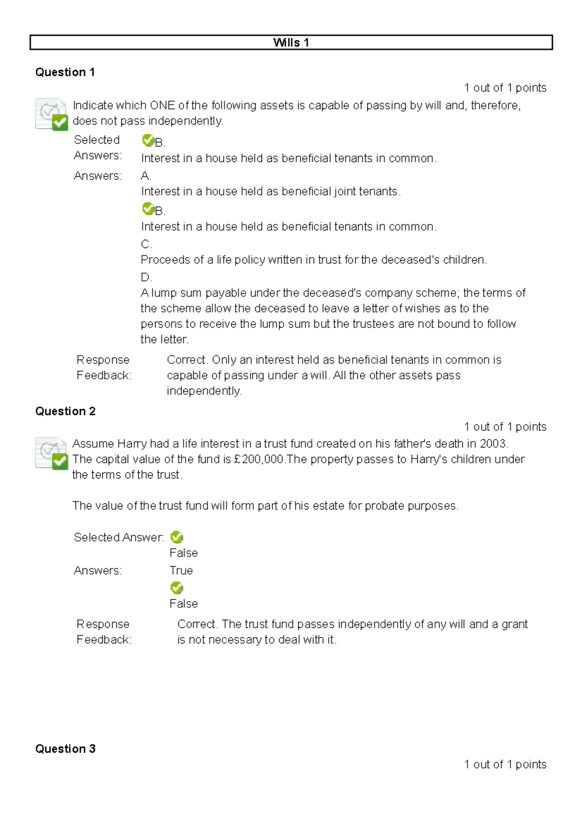 Wills MCQs - Multiple Choice Questions - Wills 1 Question 1 1 out of 1 ...