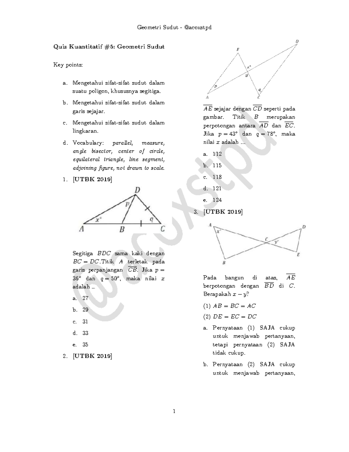 5. Geometri Sudut - Hallo - Quiz Kuantitatif #5: Geometri Sudut Key ...