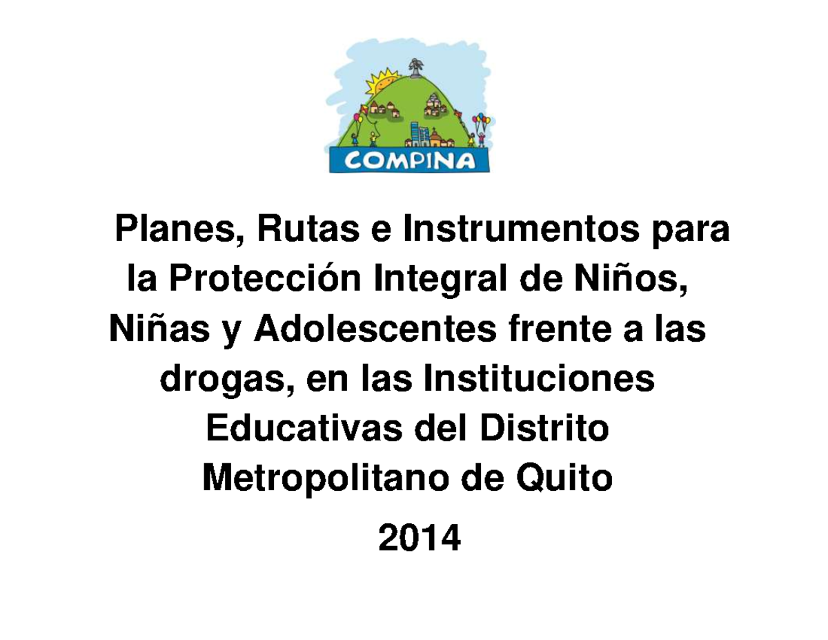 RUTA Proteccion Drogas 13-03-2014 - Planes, Rutas e Instrumentos para ...