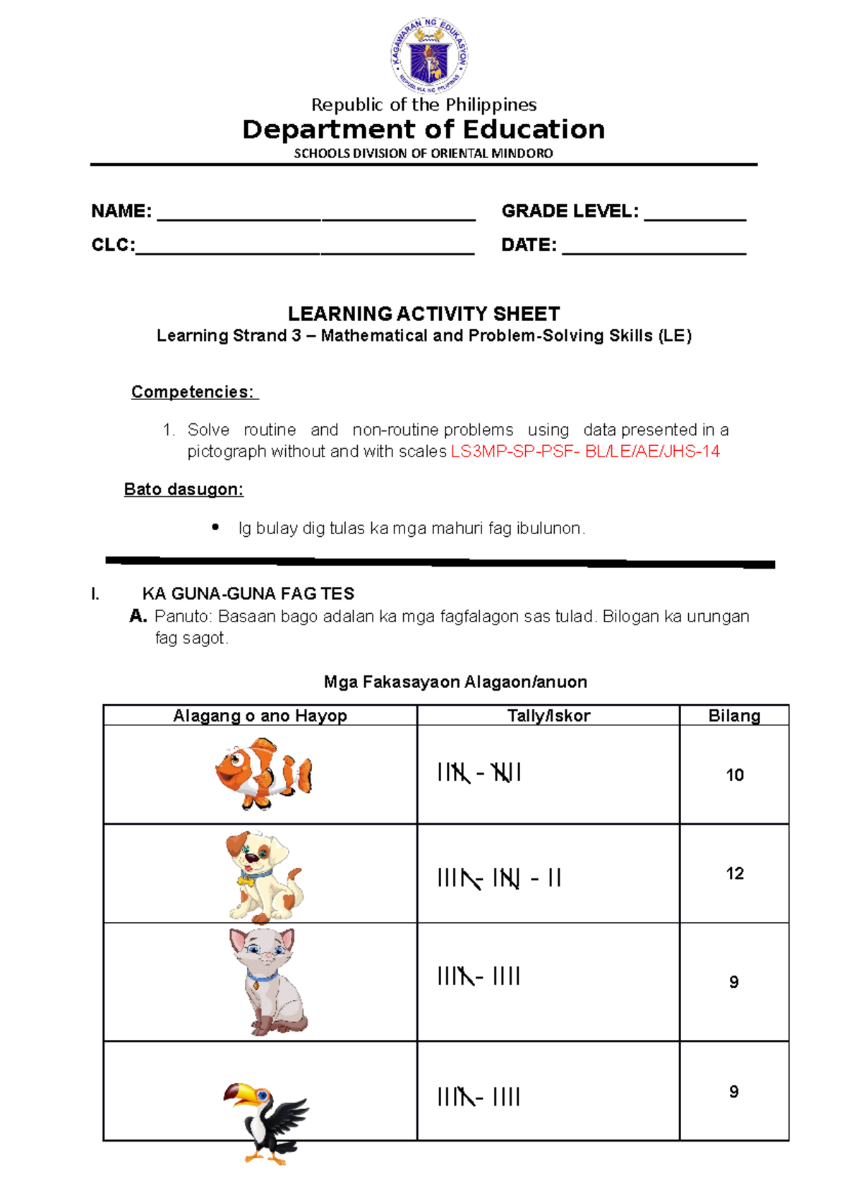 LS3-LAS-LE-Solves-Routine-and-Non-routine-Problems Buhid - Republic of ...