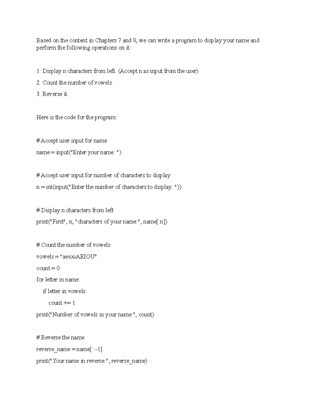 Iterations and Strings in Python - Based on the content in Chapters 7 ...