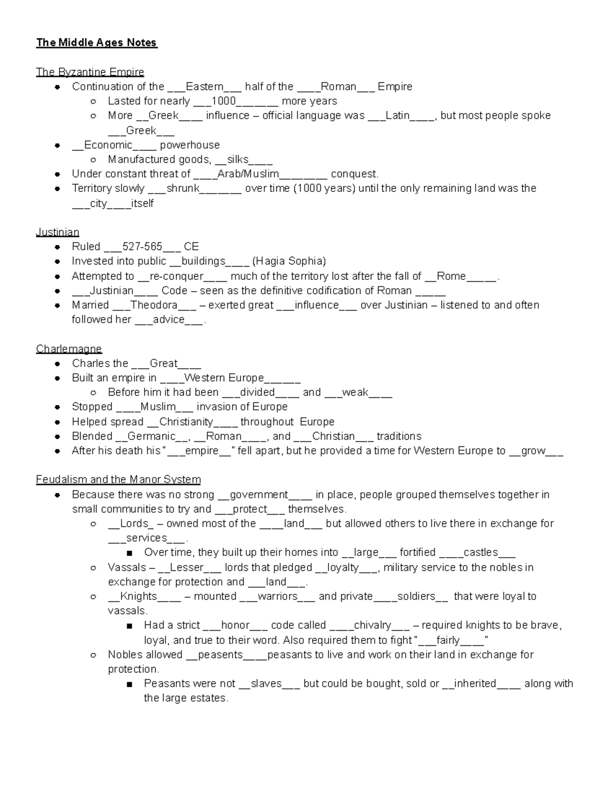 0.7 The Middle Ages Notes - Studocu