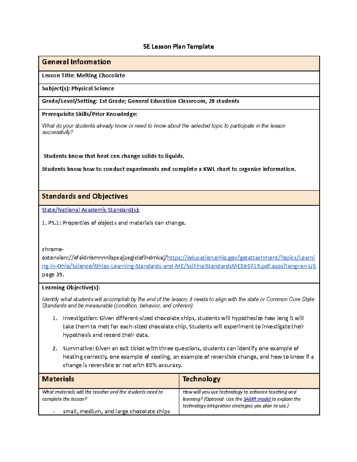 C382 task1 - pass - 5E Lesson Plan Template General Information Lesson ...