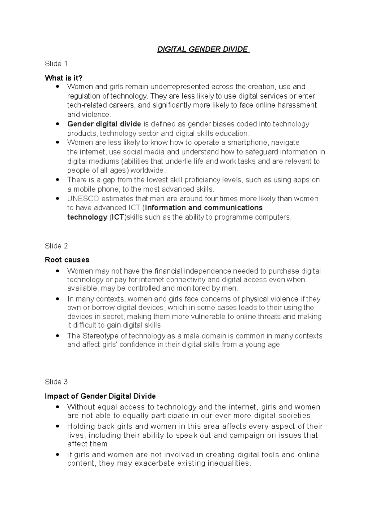 Digital gender divide - abc - DIGITAL GENDER DIVIDE Slide 1 What is it ...
