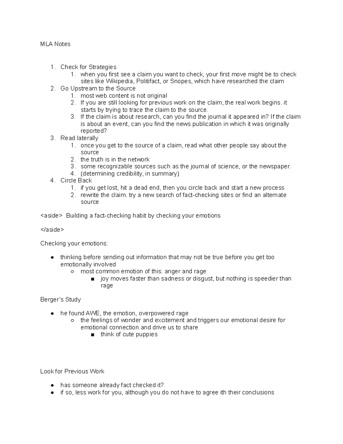 MLA Notes - MLA Notes Check for Strategies when you first see a claim ...