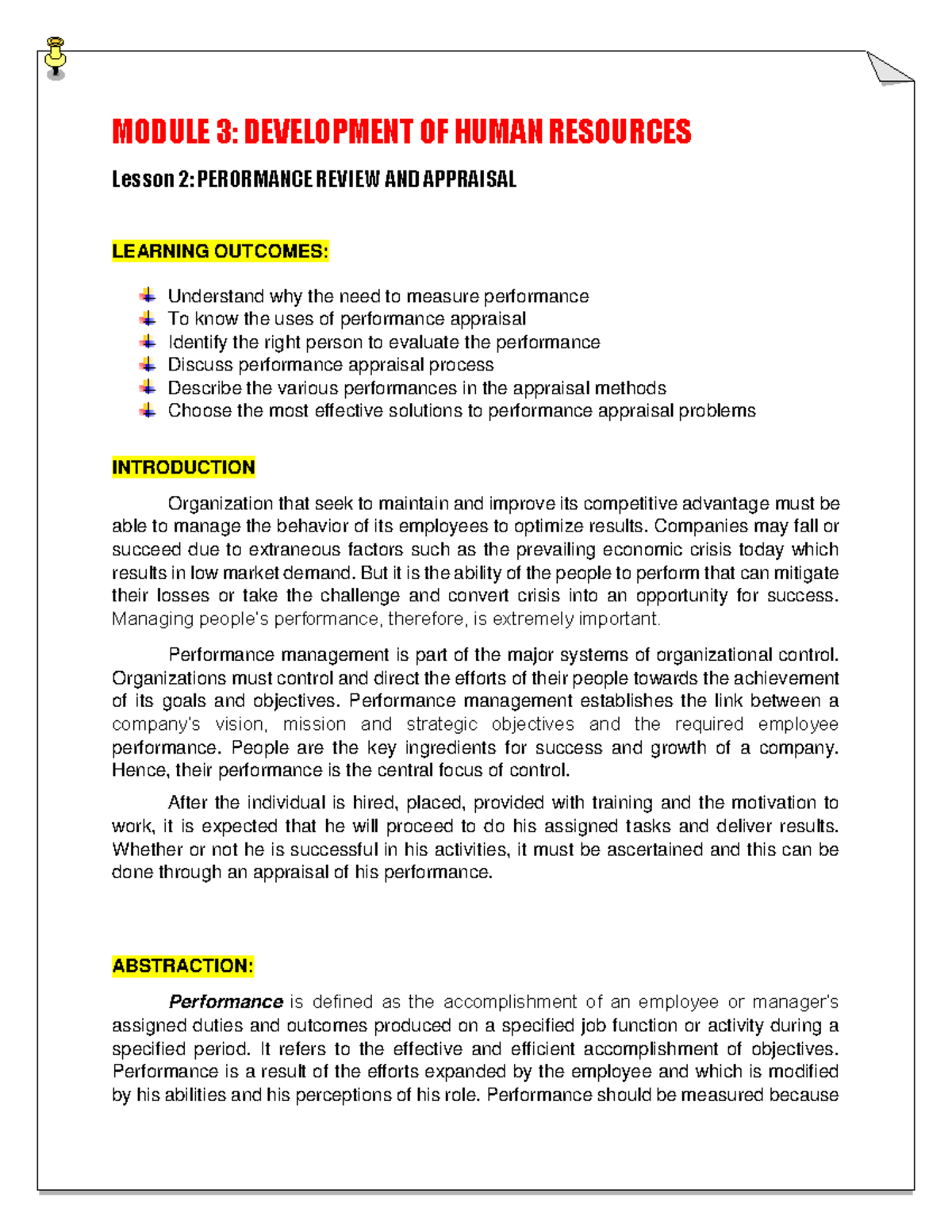 HR Module 3 Lesson 2 - To learn more - Business Management - Studocu