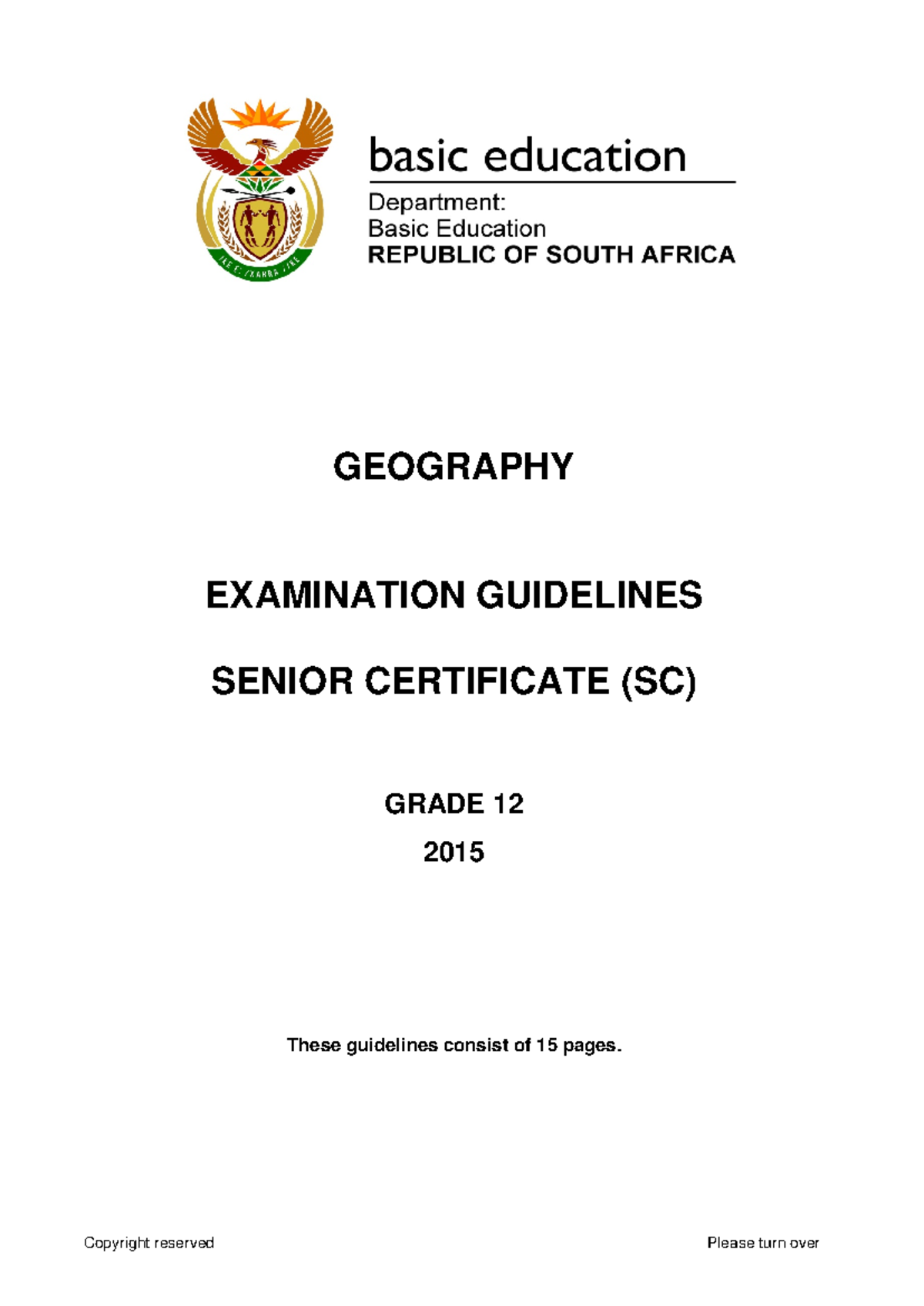 Geography GR 12 Exam Guidelines 2015 Eng - DESIGN GEOGRAPHY EXAMINATION ...