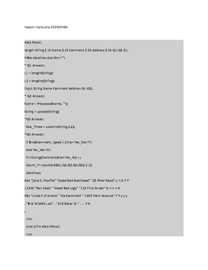 SAS Tutorial 6 Exercises - SAS Tutorial 6 Exercises Vadym Harkusha ...