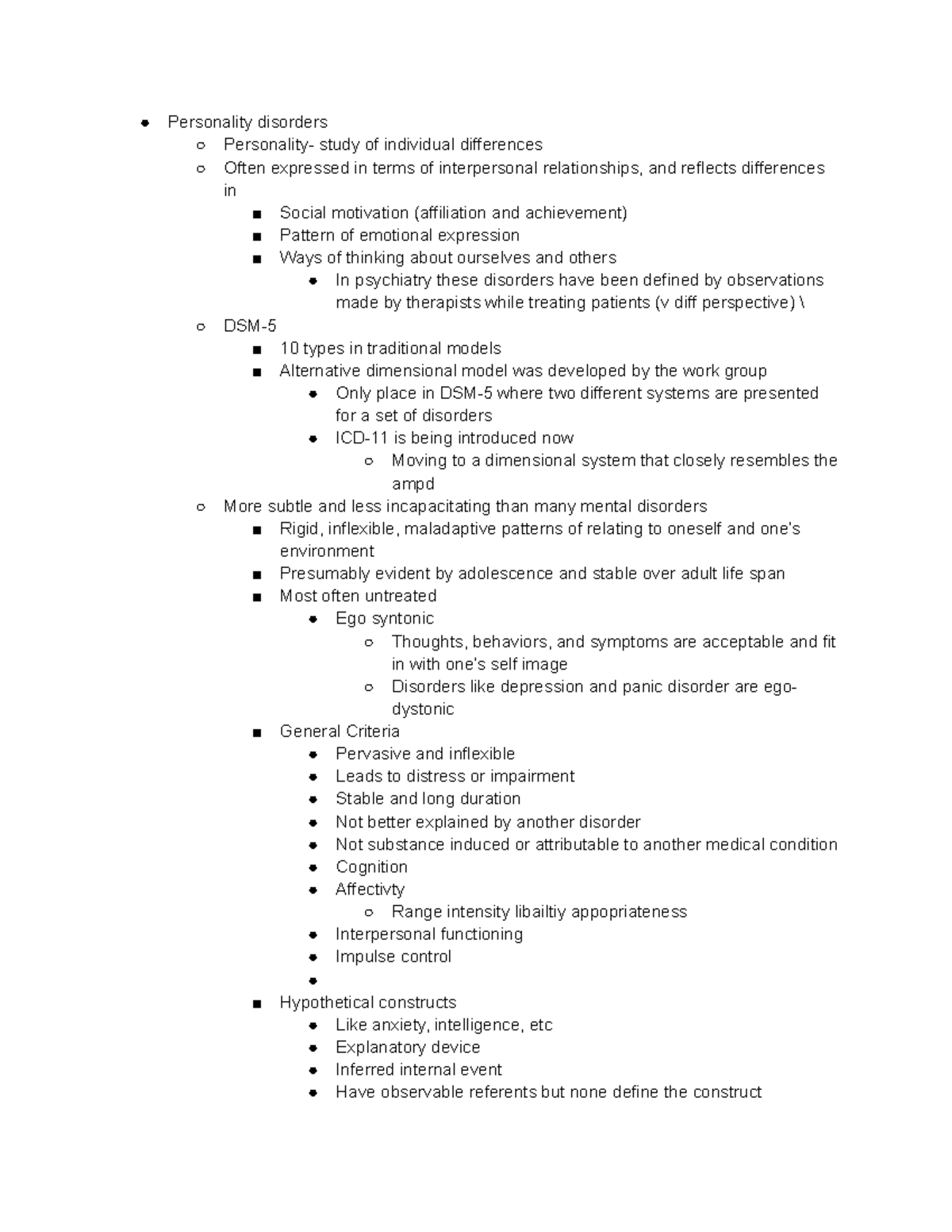Abnormal Pscyh Unit 3 - Lecture notes Unit 3 part 2 - Personality ...