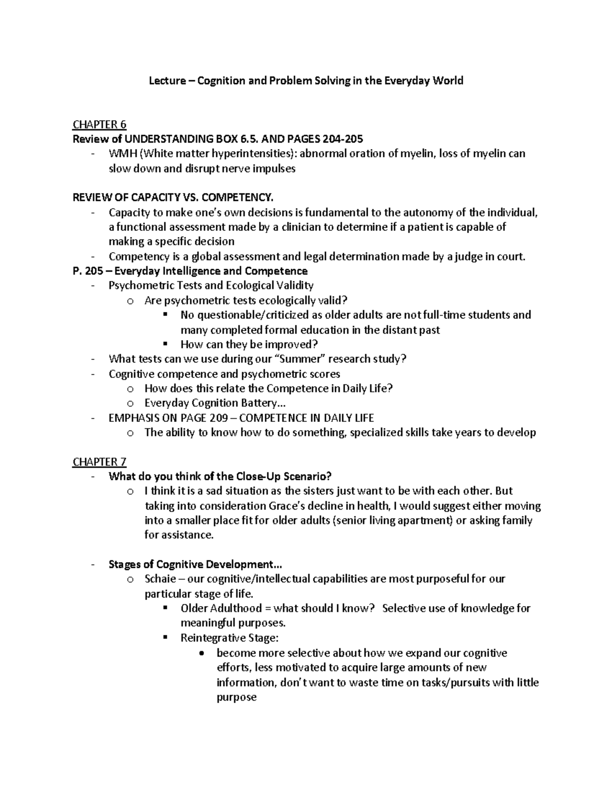 Chapter 7 - Cognition and Problem Solving - Lecture – Cognition and Problem Solving in the ...