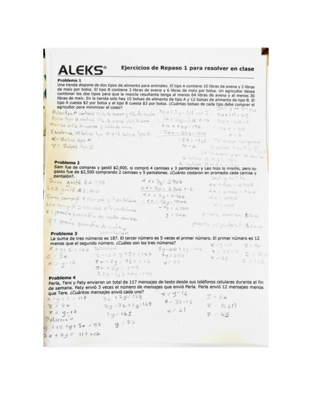 Ejercicios de repaso 1 - Matemáticas Aplicadas - Studocu