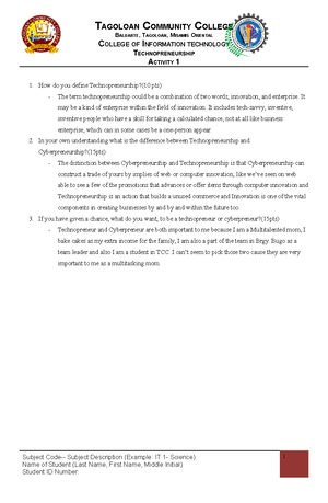 IT 108 Module 2 Eniola - BALUARTE, TAGOLOAN, MISAMIS ORIENTAL COLLEGE ...