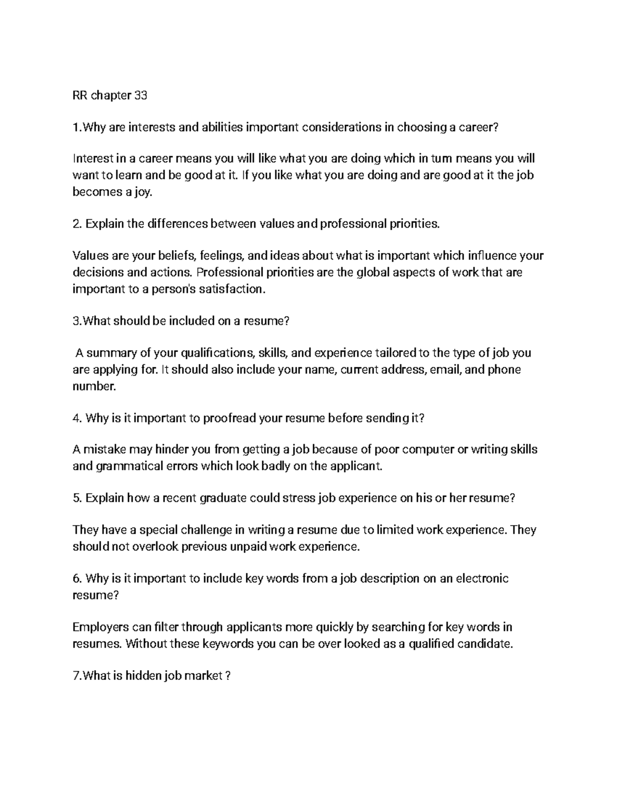 Recall and Review chapter 33 all questions - RR chapter 33 1 are ...