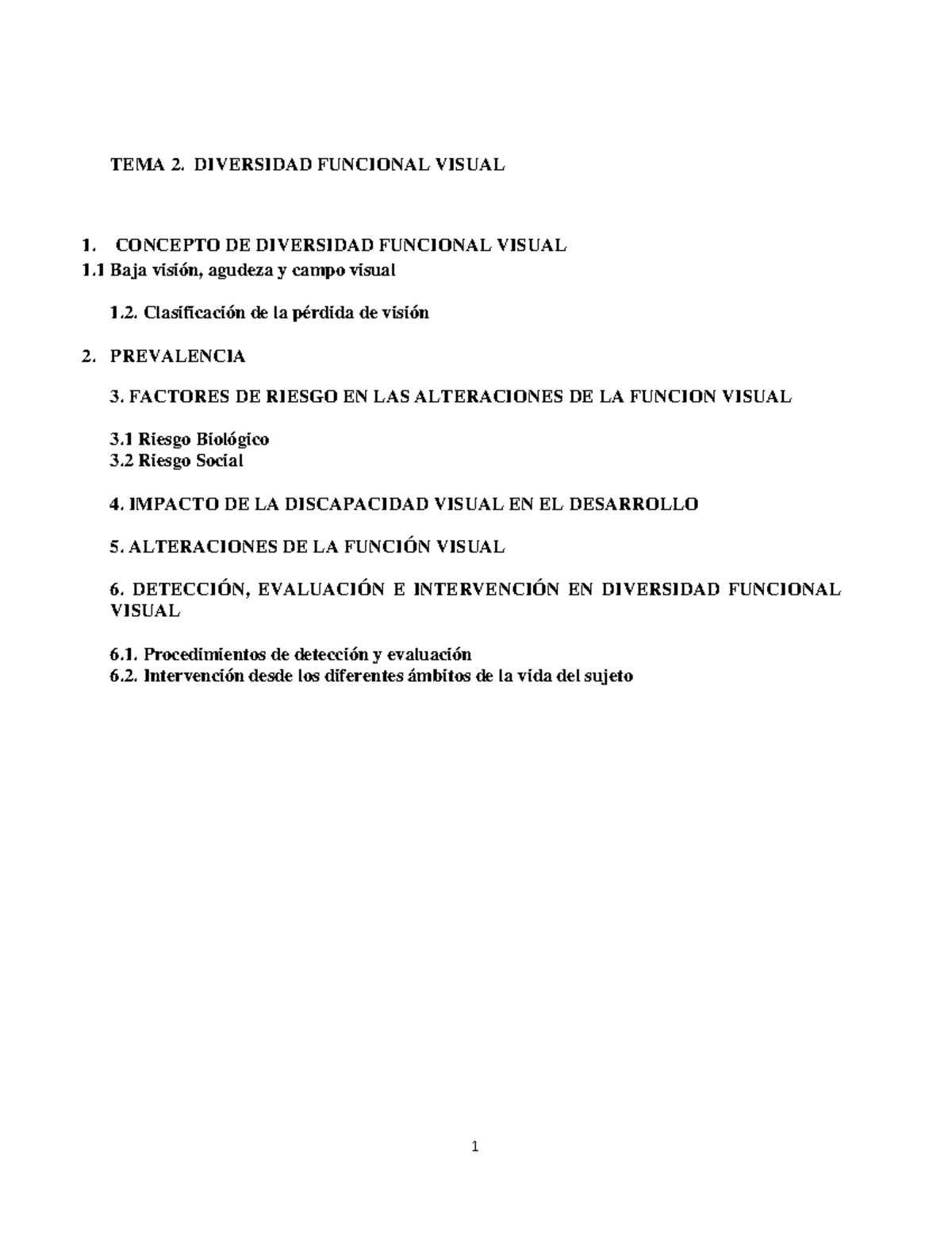 Tema 2. Diversidad funcional visual - TEMA 2. DIVERSIDAD FUNCIONAL VISUAL 1. CONCEPTO DE ...