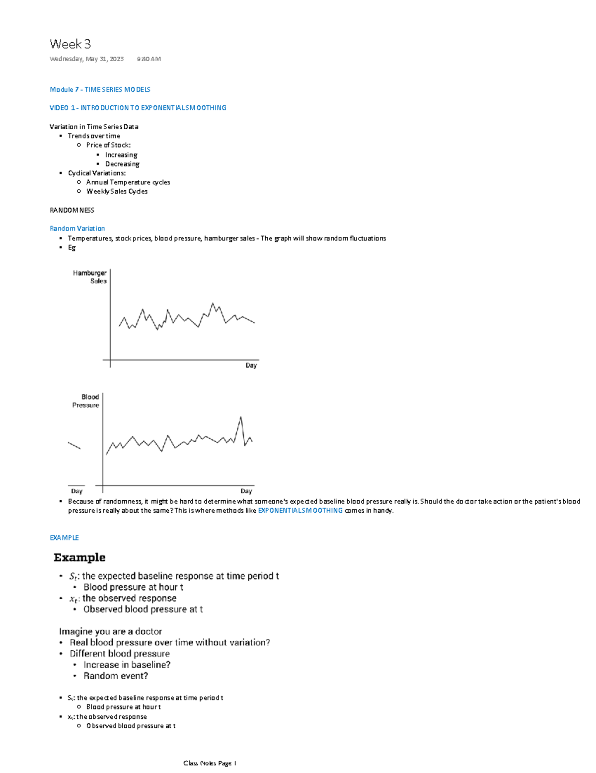 Week 3 - Notes - Module 7 - TIME SERIES MODELS VIDEO 1 - INTRODUCTION ...