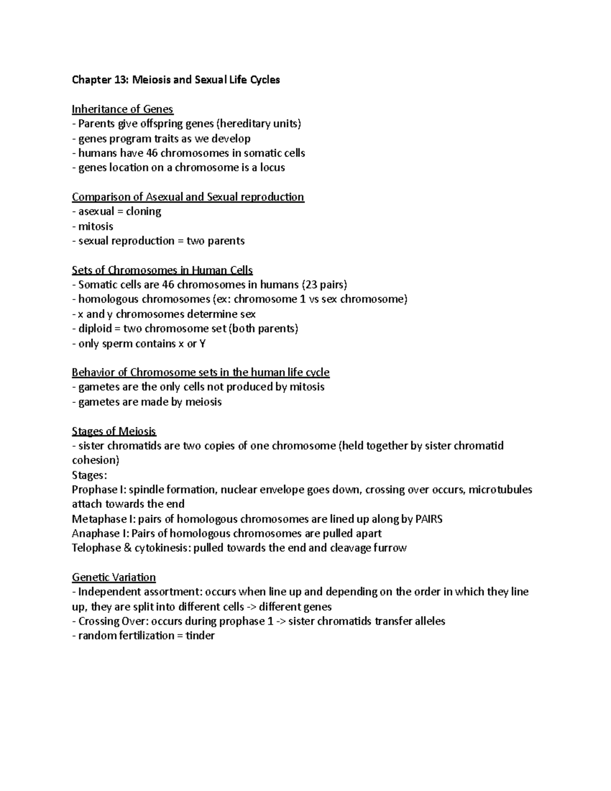 13 Meiosis and Sexual Life Cycles - Studocu