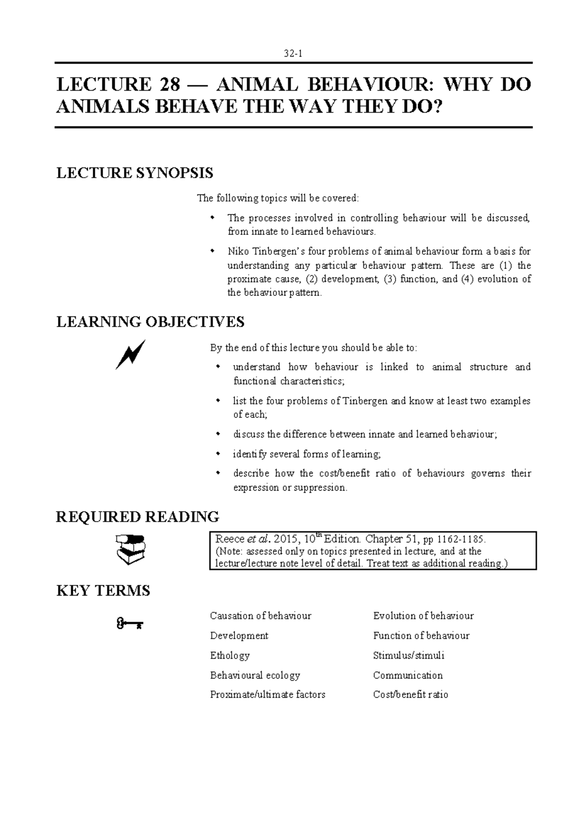Lecture 28 Animal Behaviour Notes 2016 - Warning: Popup annotation has ...