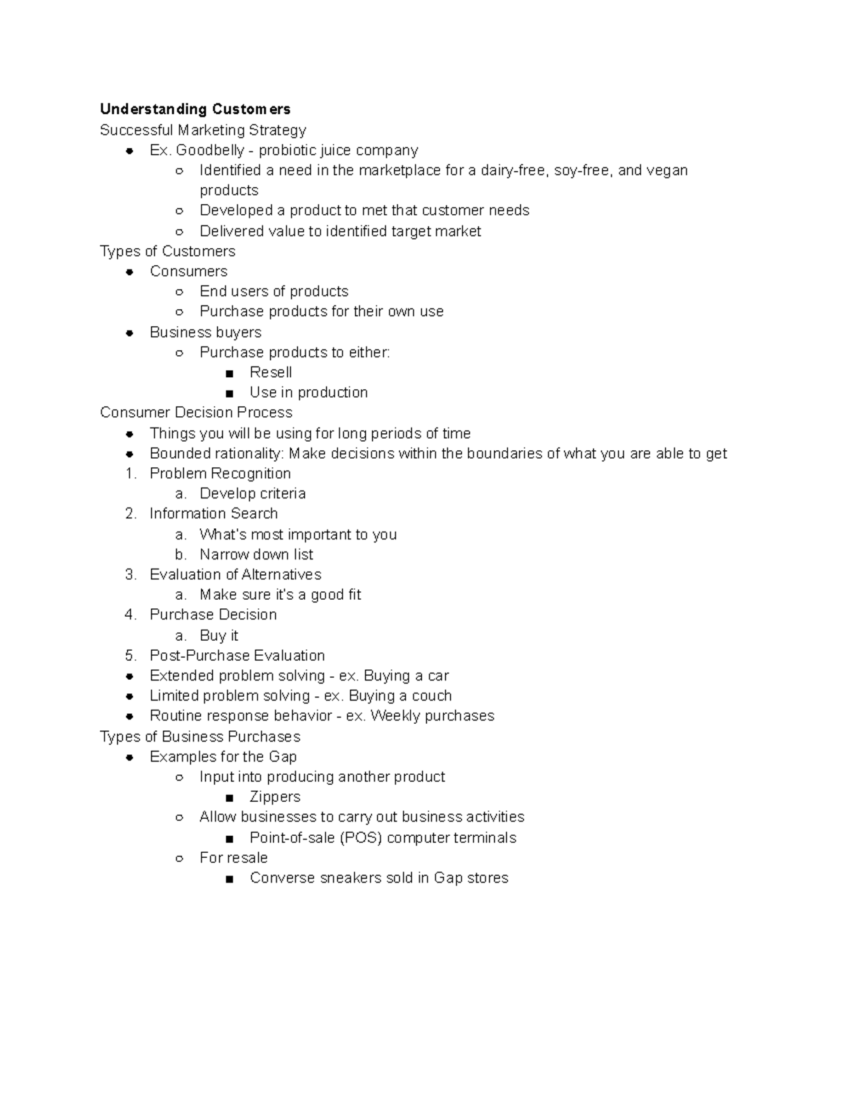 BUS-101 - Chapter 11 - Understanding Customers Successful Marketing ...