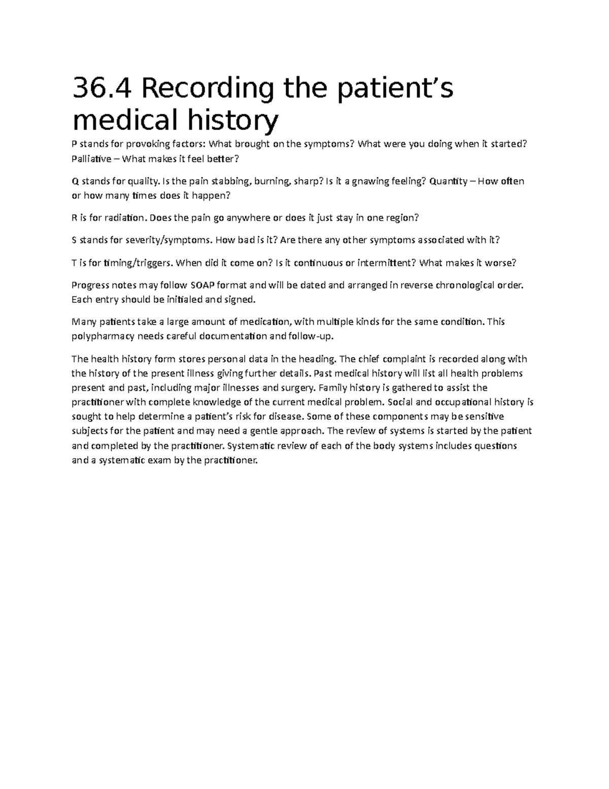 36.4 Recording the patient’s medical history - 36 Recording the patient ...