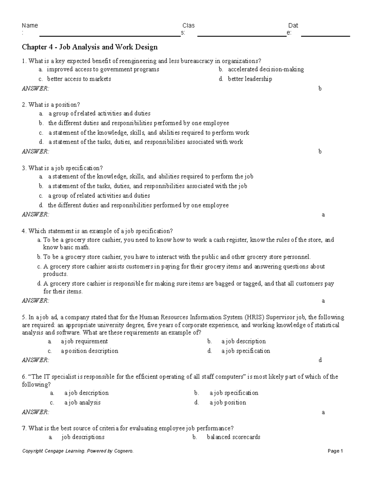 Chapter 4 Job Analysis and Work Design - : s: e: Chapter 4 - Job ...