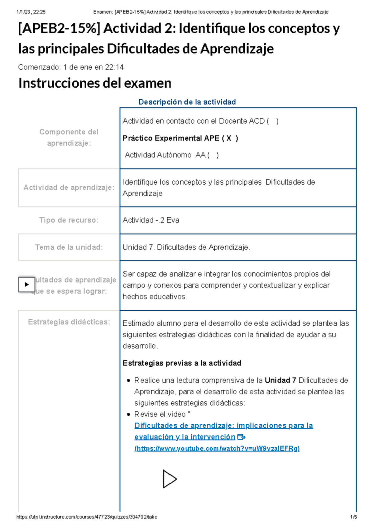 Examen [APEB 2-15%] Actividad 2 Identifique los conceptos y las principales Dificultades de ...