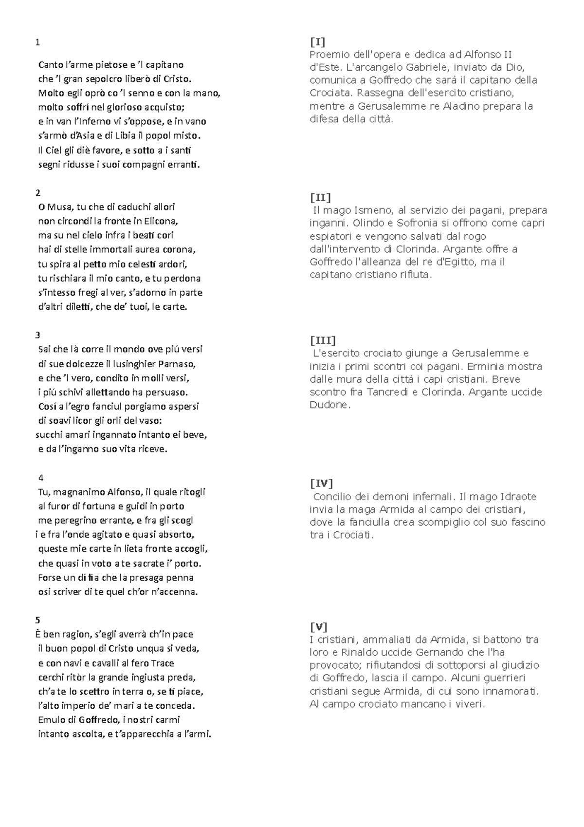 0060 - meau - 1 Canto l’arme pietose e ’l capitano che ’l gran sepolcro ...