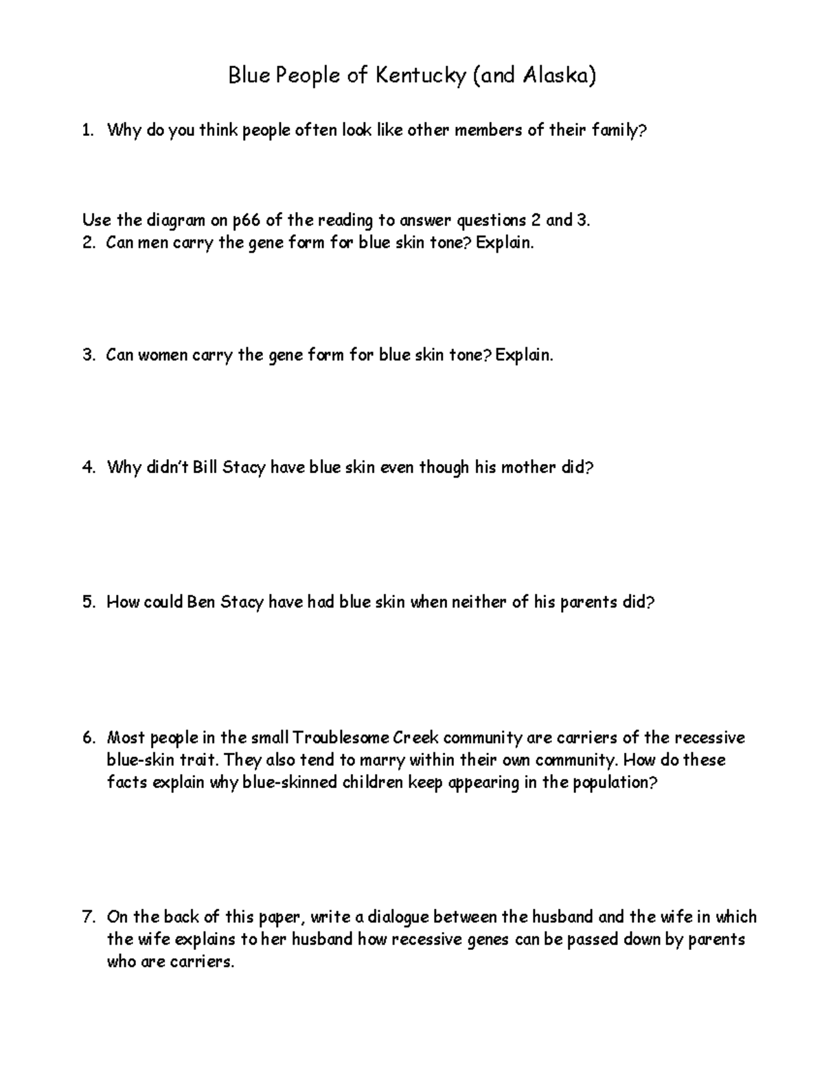 Blue People of Kentucky Questions - Blue People of Kentucky (and Alaska ...