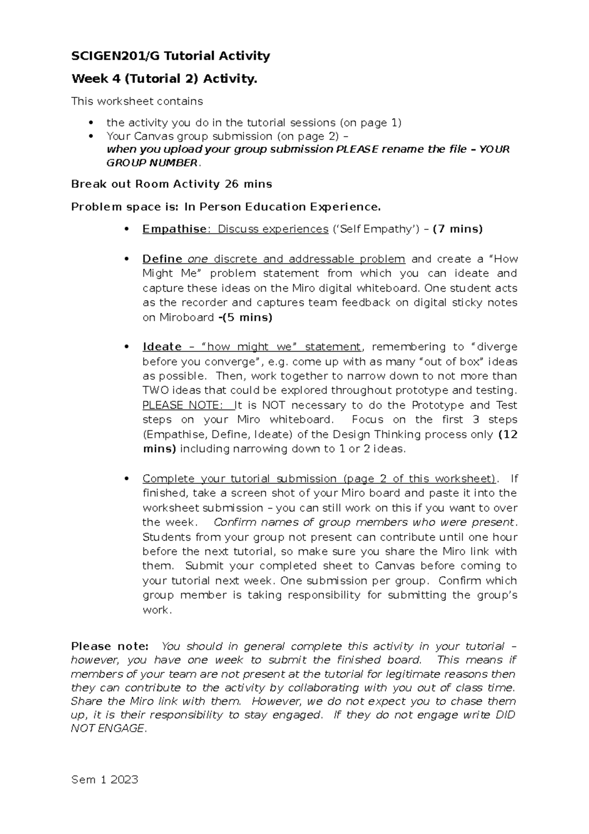 Scigen 201 Week-4-Tutorial-submission 2023 - SCIGEN201/G Tutorial Activity Week 4 (Tutorial 2 ...