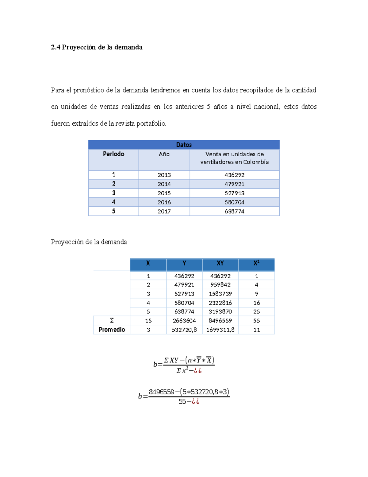 Formulacion 2.docx Taller - 2 Proyección de la demanda Para el ...