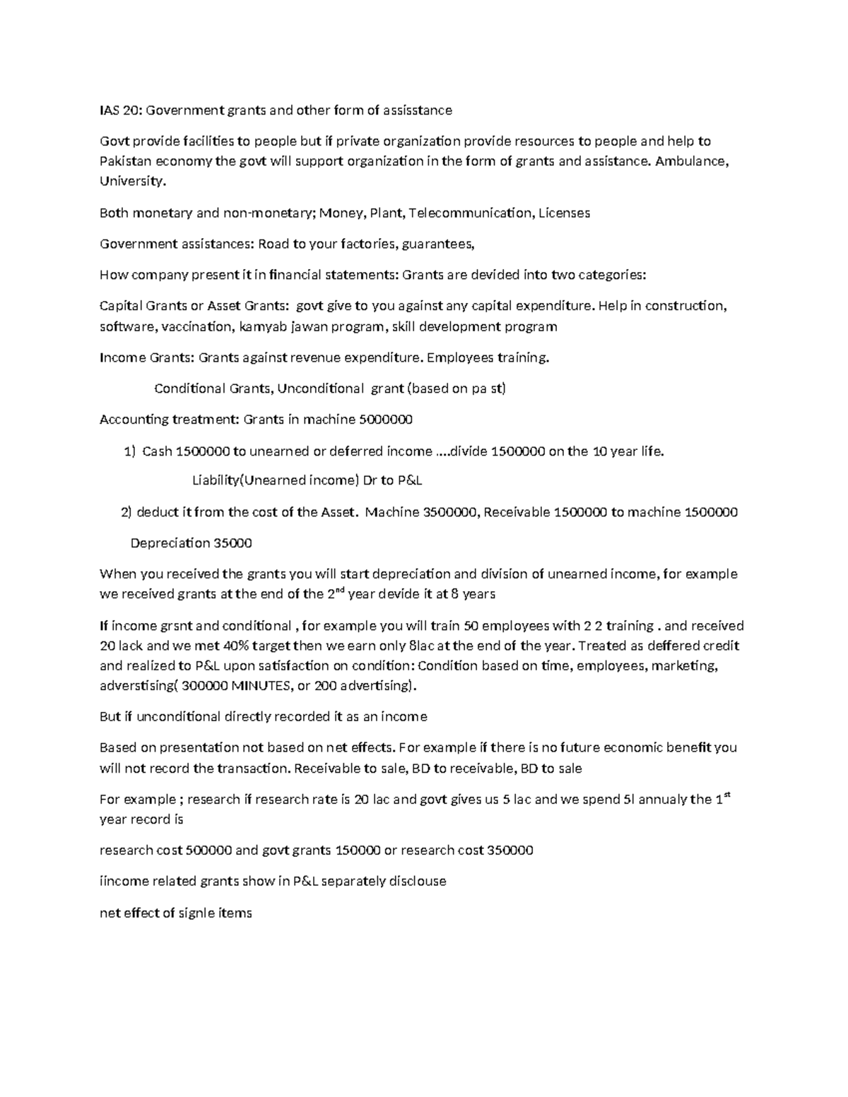 IAS 20, IAS 23, IAS 40, IFRS 15, IFRS 18 - IAS 20: Government grants and other form of ...