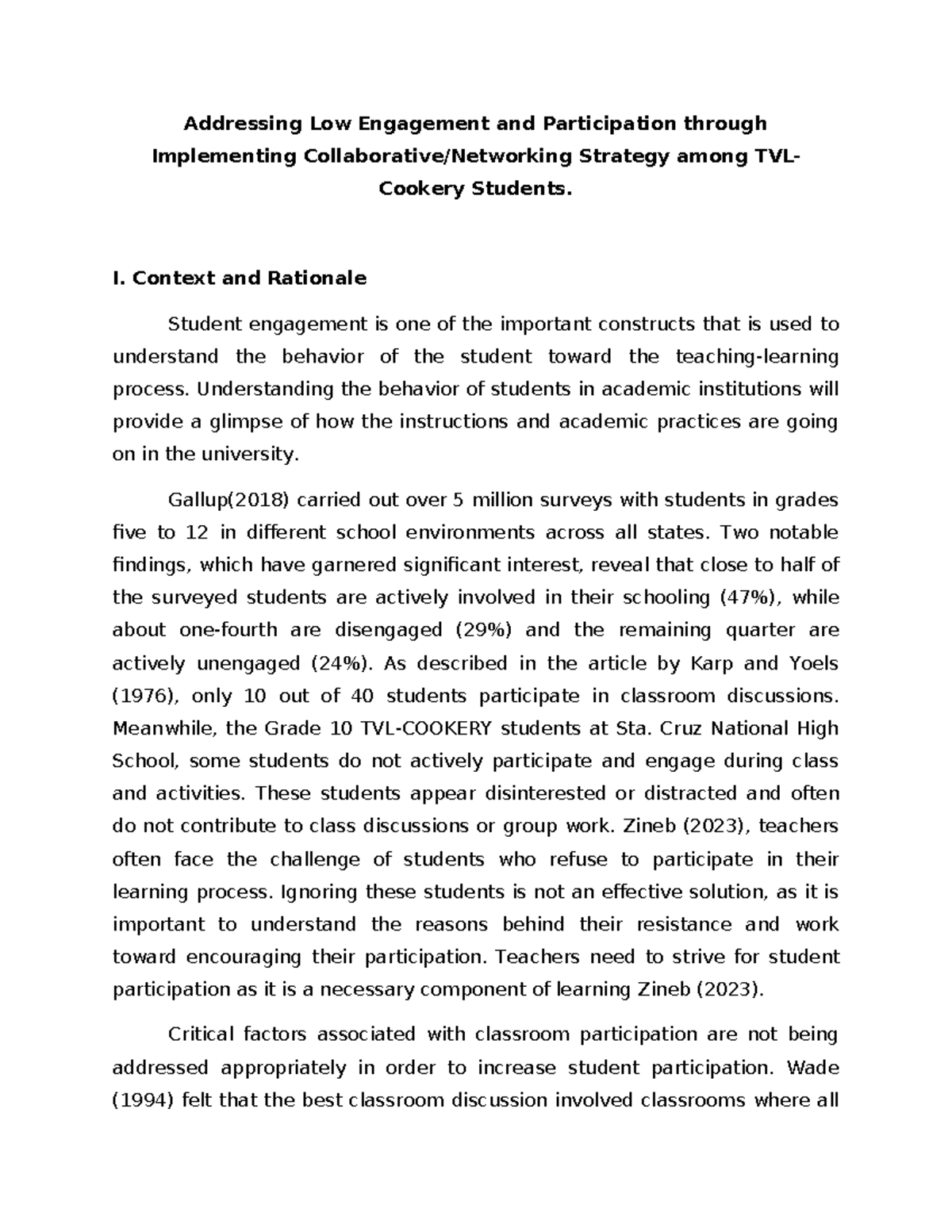 Addressing Low Engagement through Implementing Collaborative TVL ...