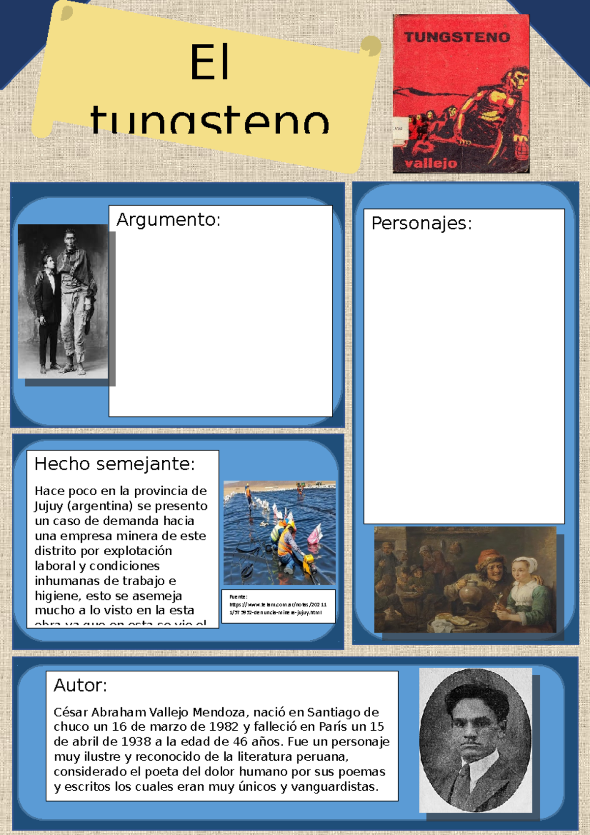 Infografia vallejo - espero que les sirva xdd - Argumento: Fuente: telam.com/notas/ - Studocu