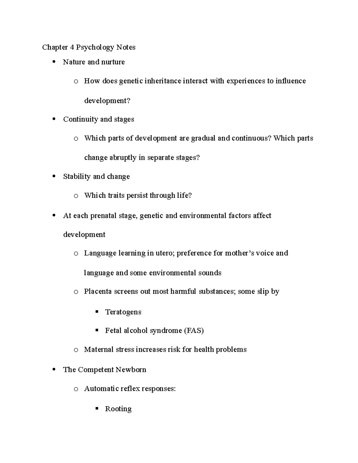 Chapter 4 Psychology Notes Updated - Chapter 4 Psychology Notes Nature ...