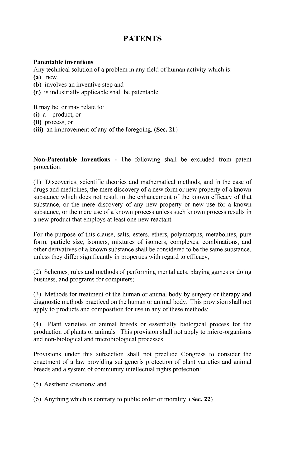 Patents - PATENTS Patentable inventions Any technical solution of a ...