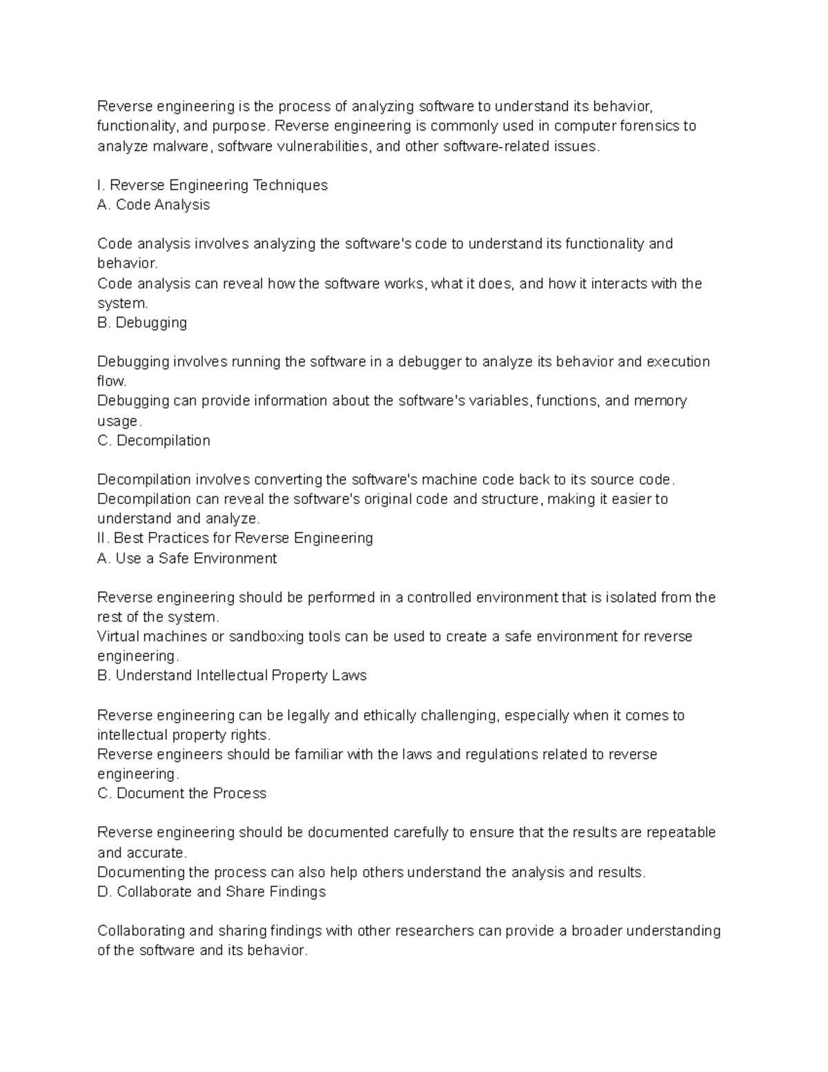 Reverse Engineering Basics Notes - Reverse engineering is the process ...