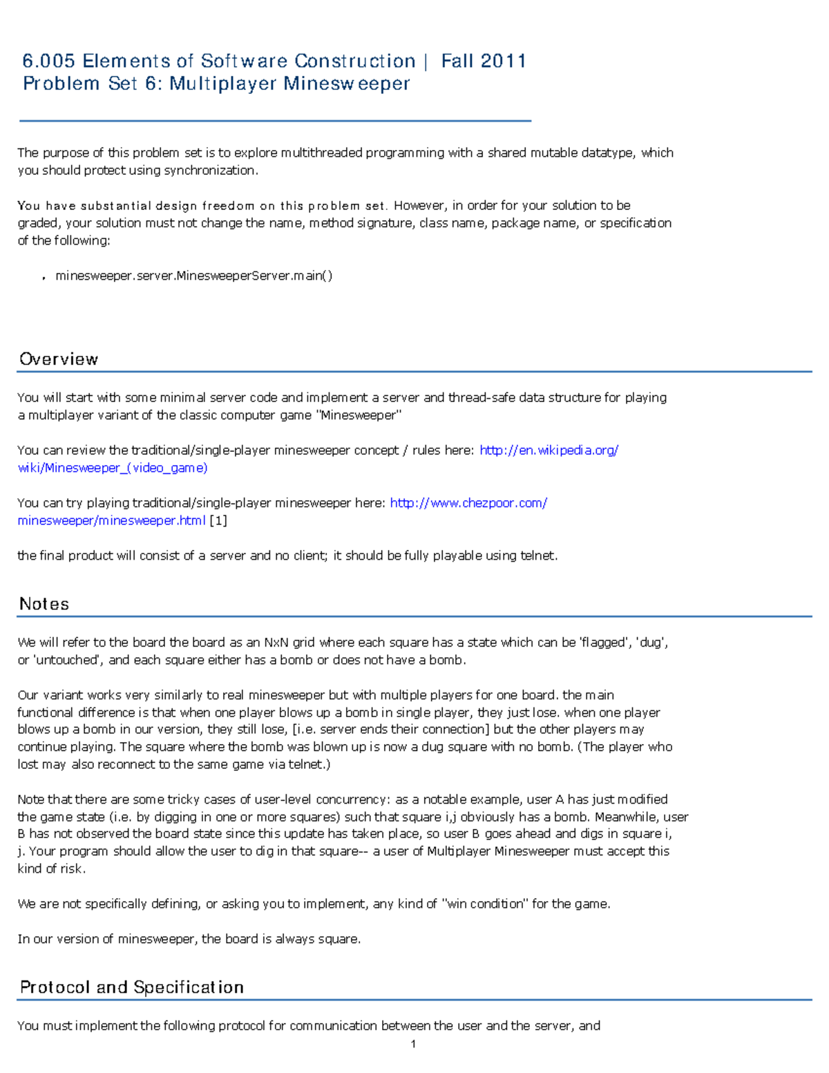 MIT6 005F11 ps6 - Testing Example - 6 Elements of Softw are ...