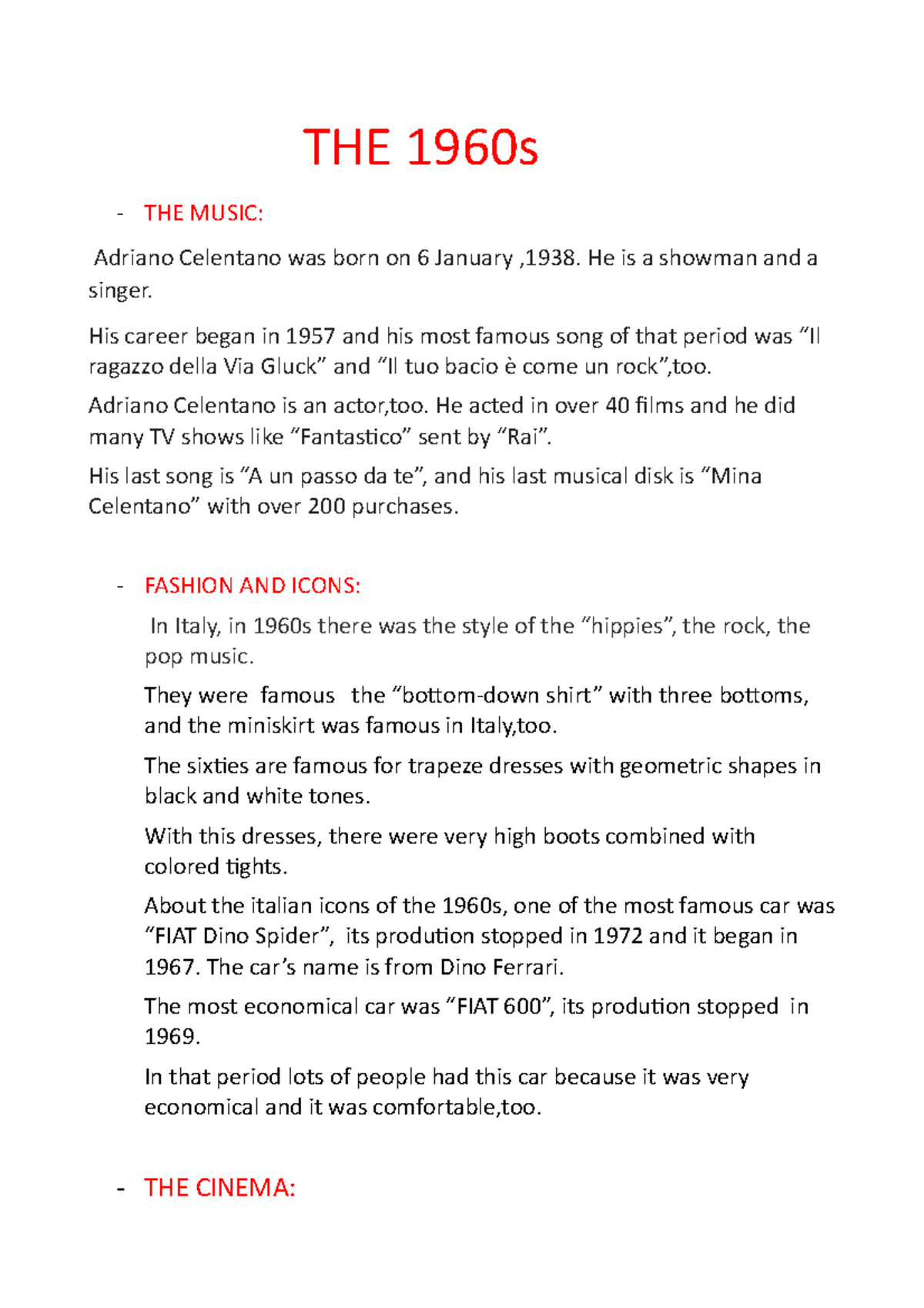 THE 1960s - Just some notes - THE 1960s - THE MUSIC: Adriano Celentano ...