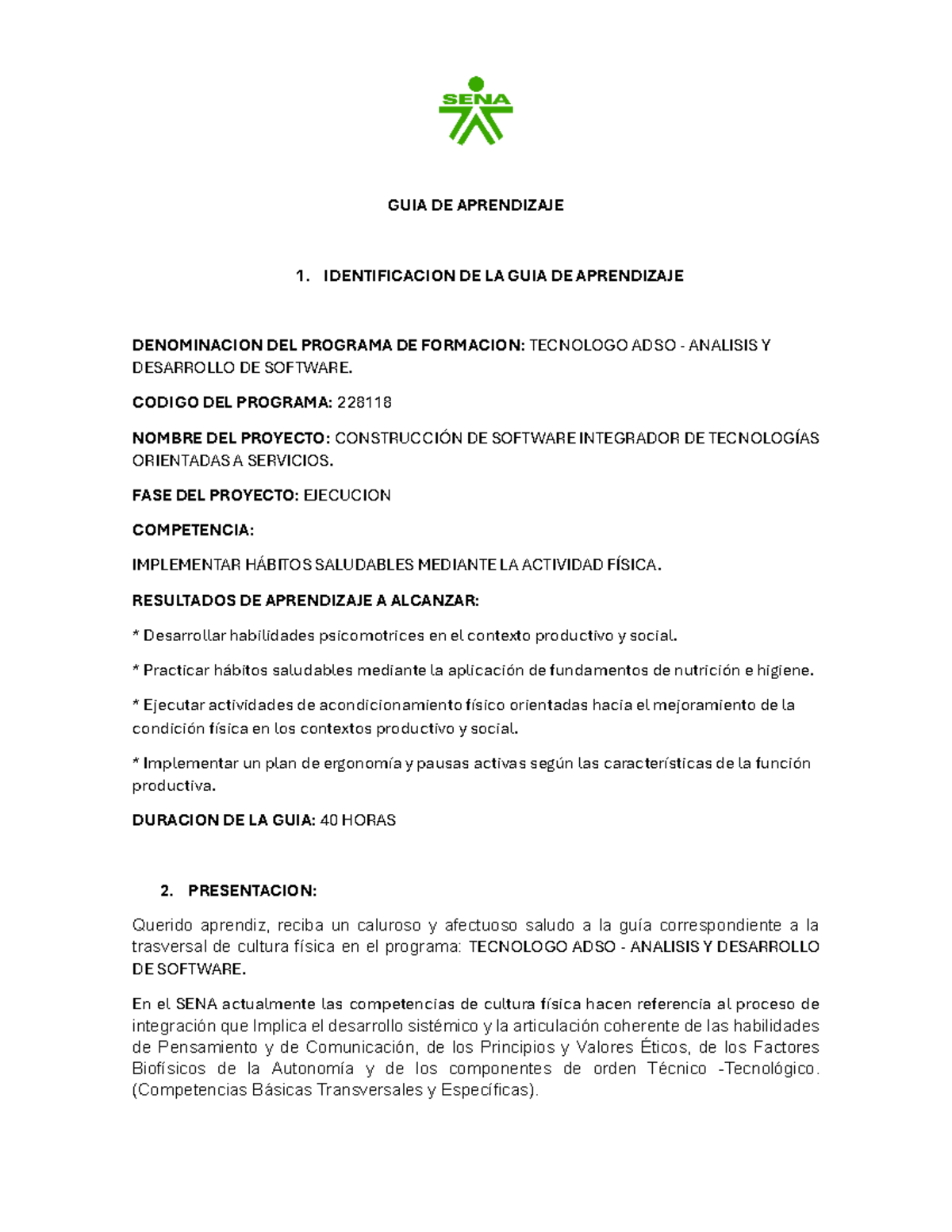GUIA DE Aprendizaje Tecnologo ADSO - Analisis Y Desarrollo DE Software - GUIA DE APRENDIZAJE 1 ...