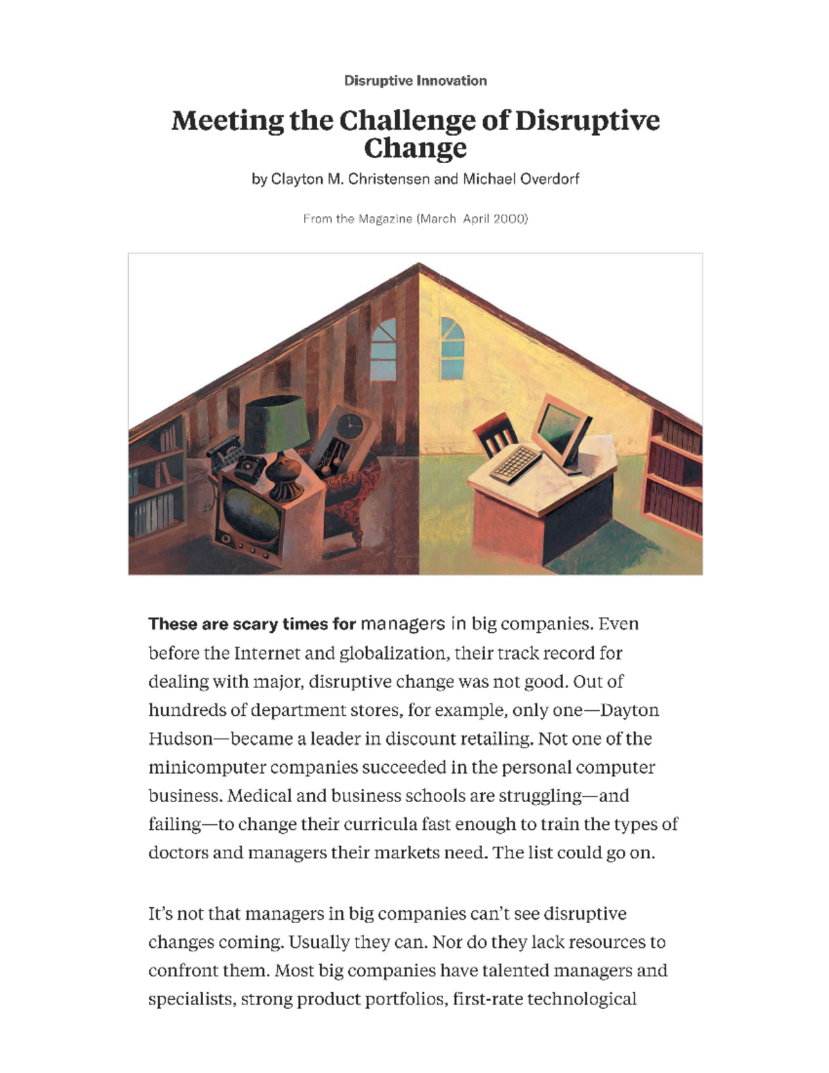 Journal article - Disruptive Innovation Meeting the Challenge of ...