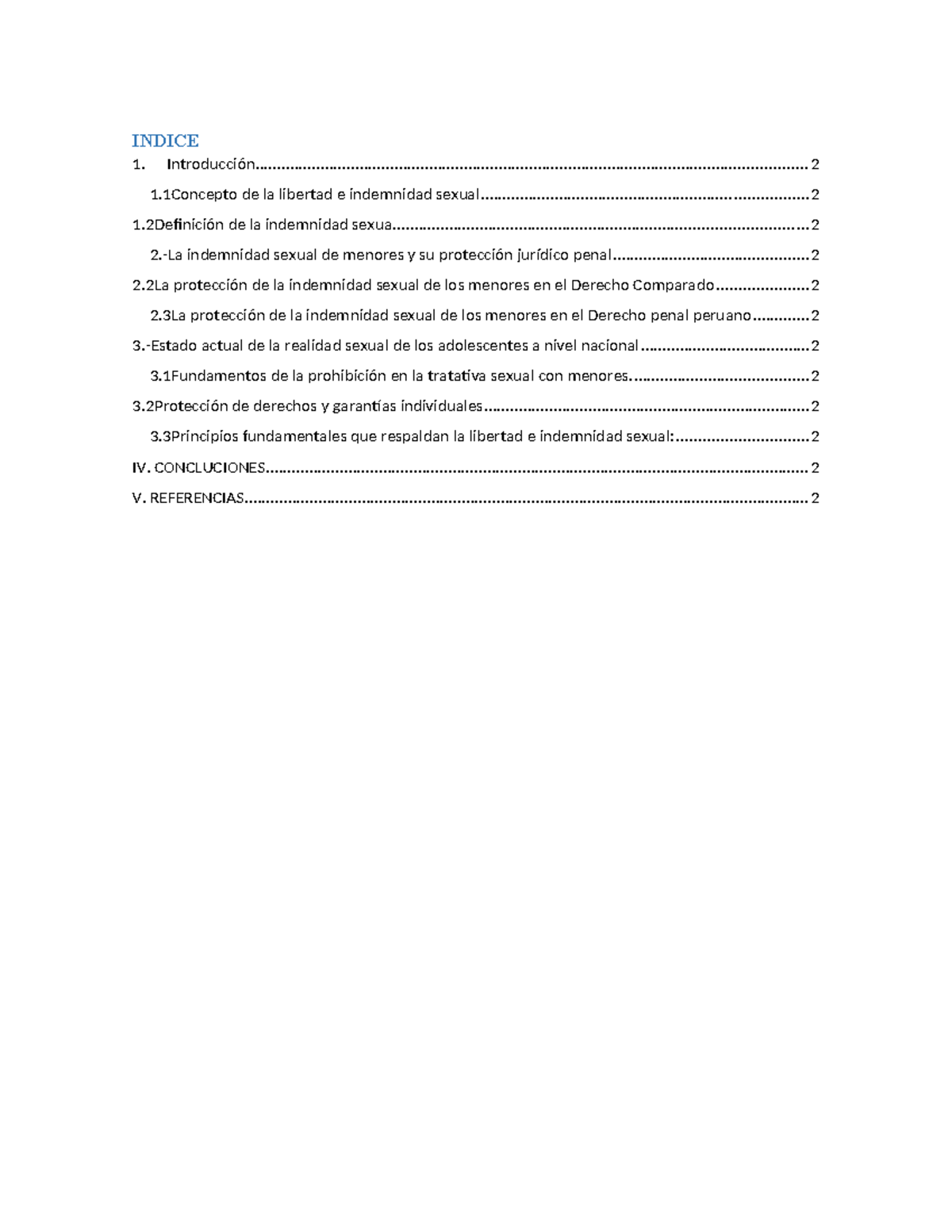 Indice 2 - INDICE - Studocu